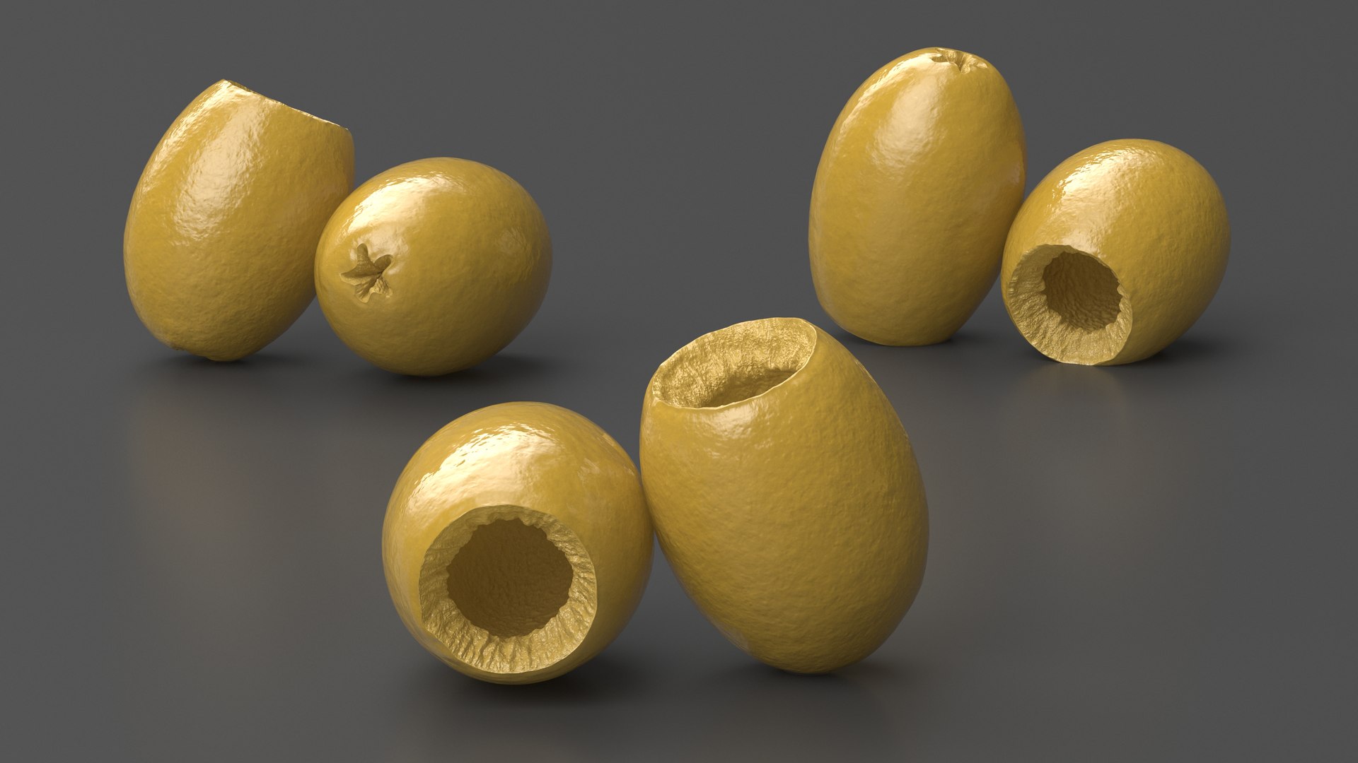 Spanish Yellow Olives Pitted 3D - TurboSquid 2235475