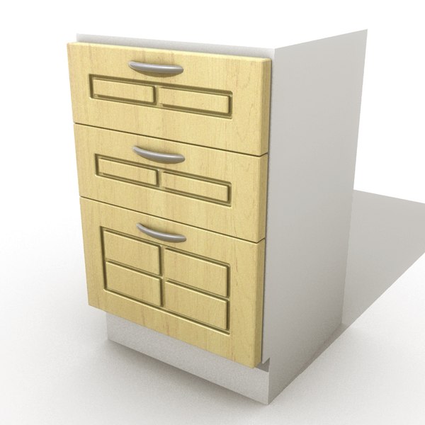 3d kitchen drawers