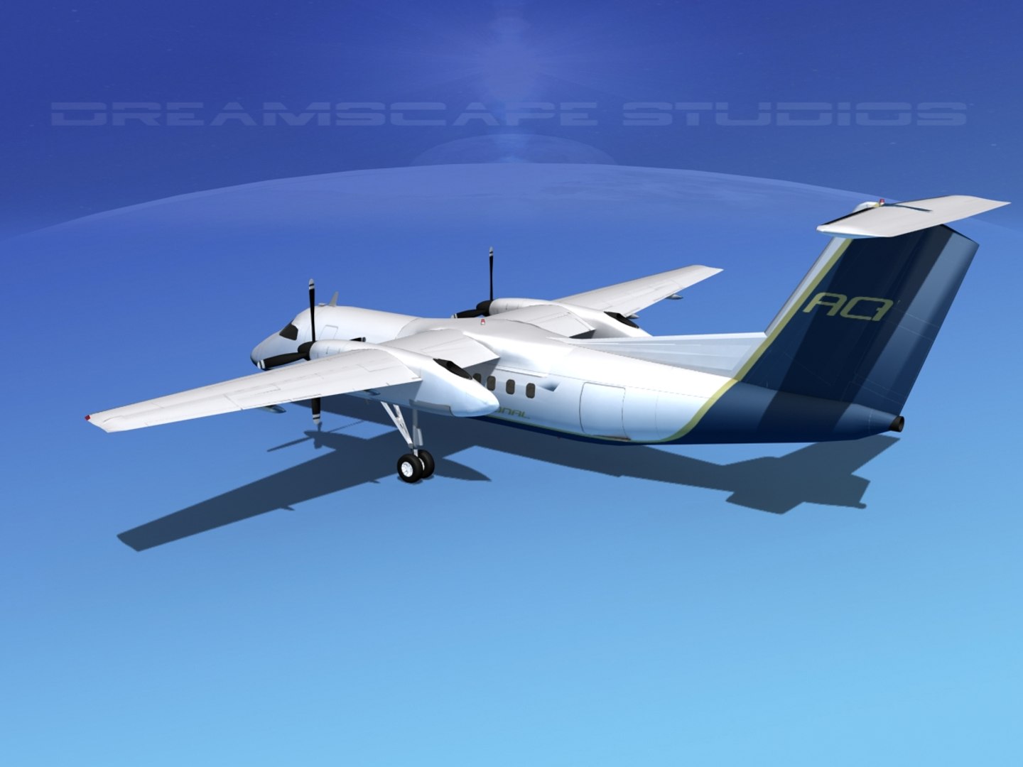 Dhc-8-100 Dash 8 3d Model