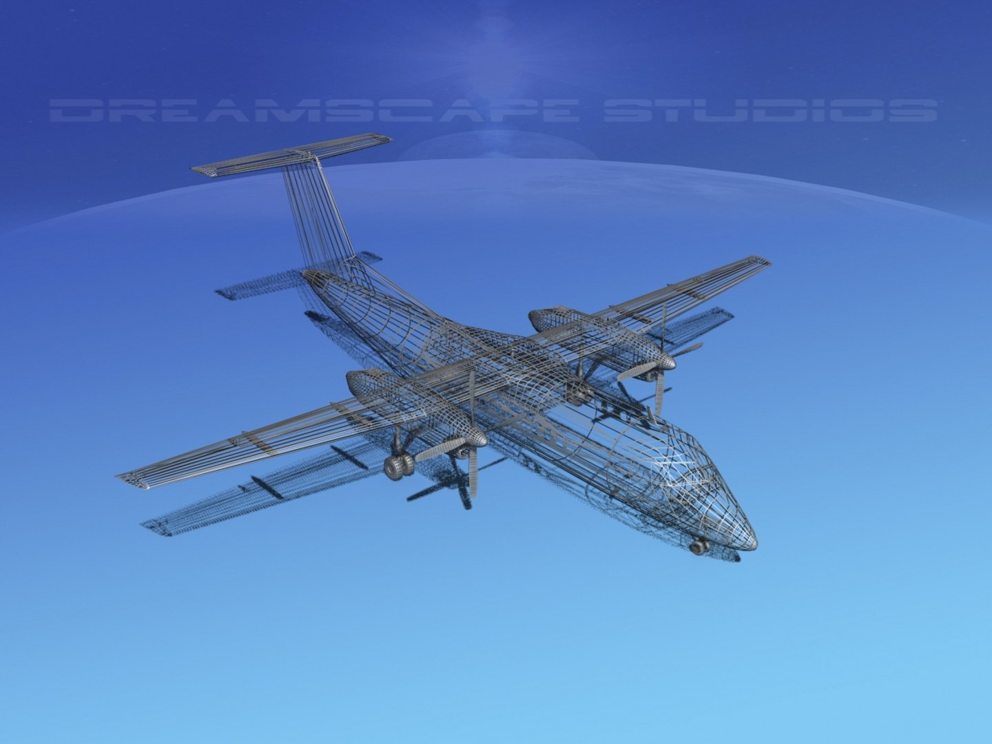 Dhc-8-100 Dash 8 3d Model