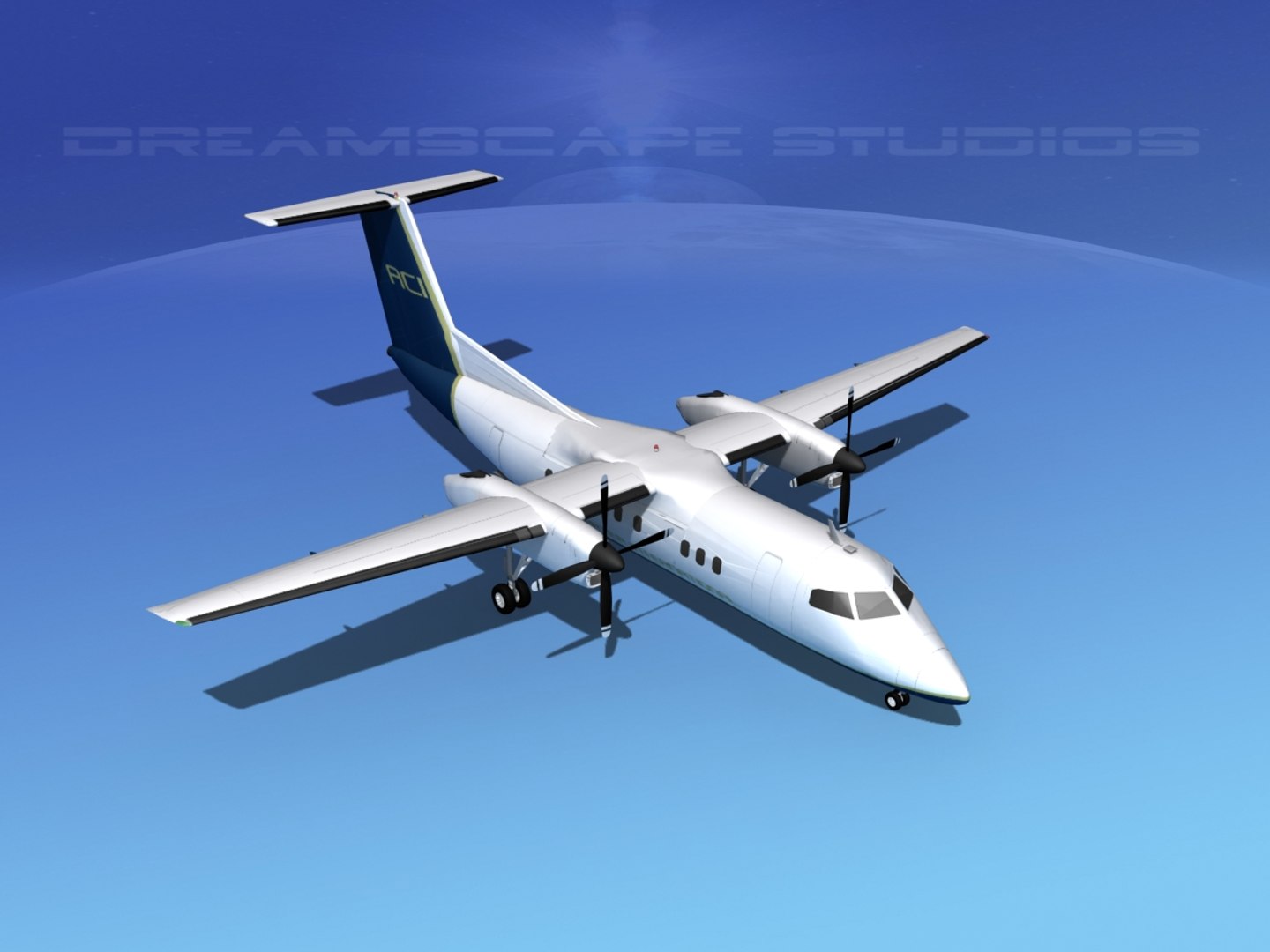 Dhc-8-100 Dash 8 3d Model