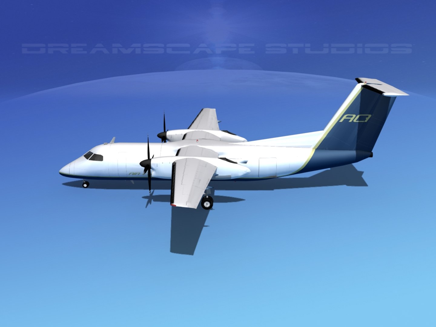 Dhc-8-100 Dash 8 3d Model