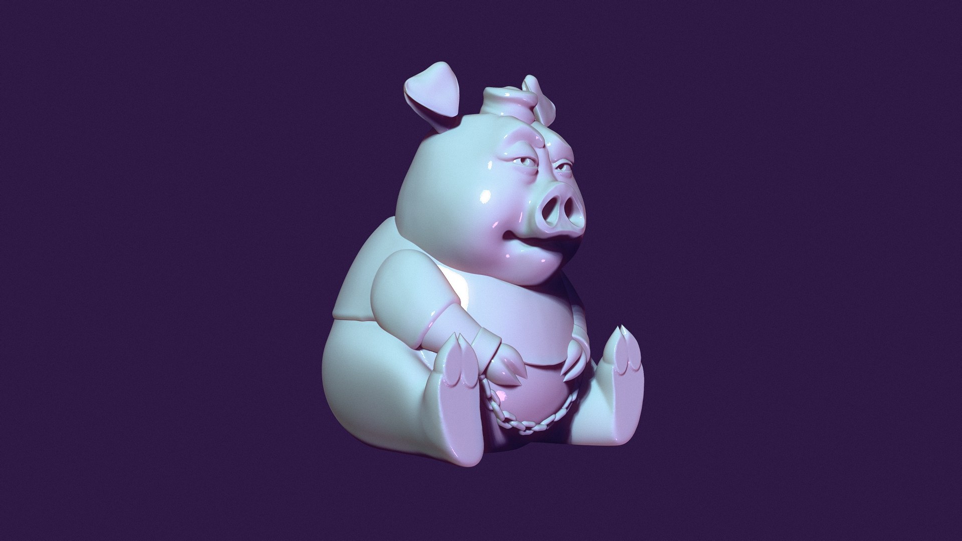 3D Model Funny Pig Toy In Handcuffs - TurboSquid 2138196
