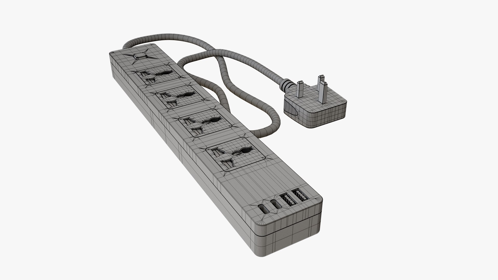 3D 4-Way Extension Lead - TurboSquid 2114346