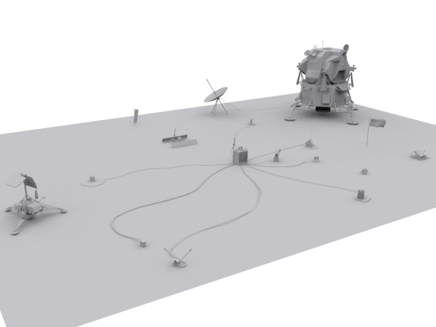 3d Model Of Apollo Lunar Module Alsep