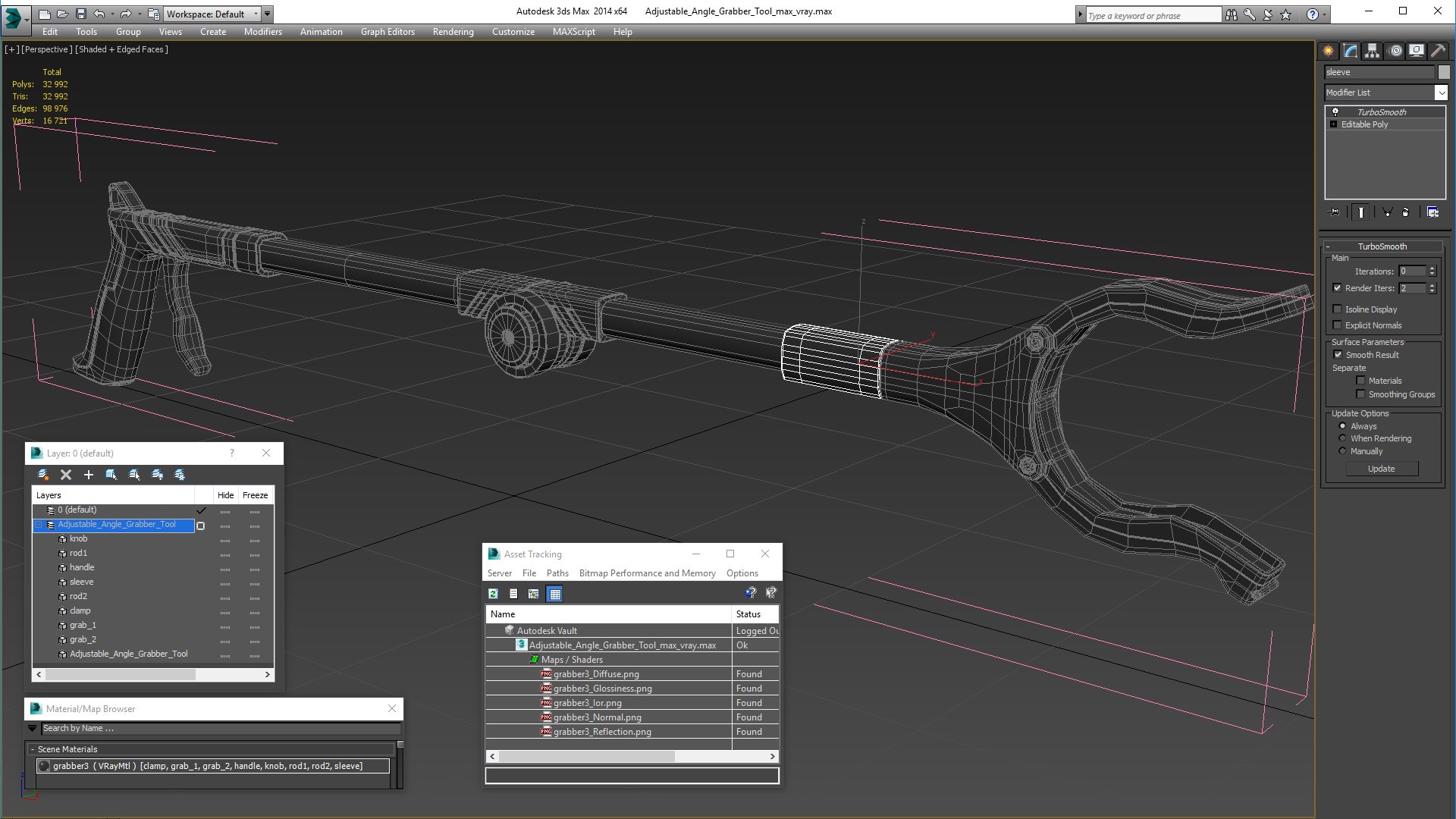 Adjustable angle grabber tool 3D model - TurboSquid 1693085