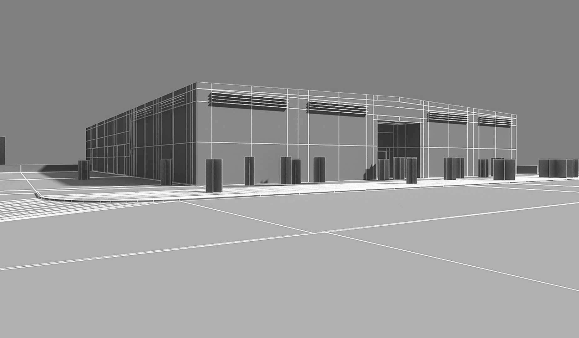 Car Building Architecture 3d Model