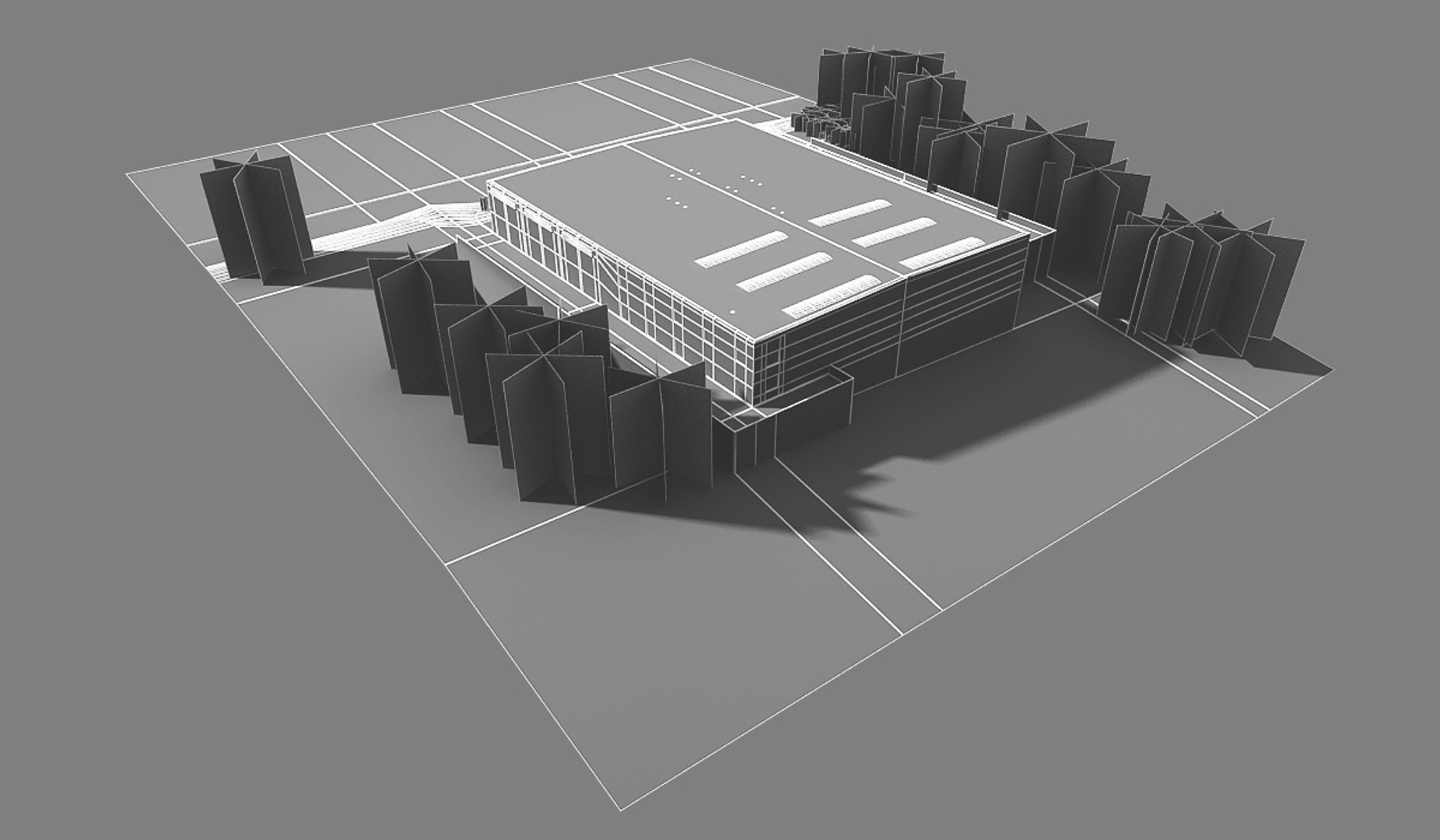 Car Building Architecture 3d Model