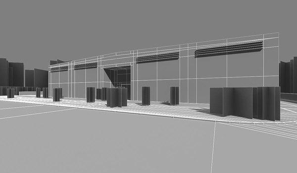 car building architecture 3d model