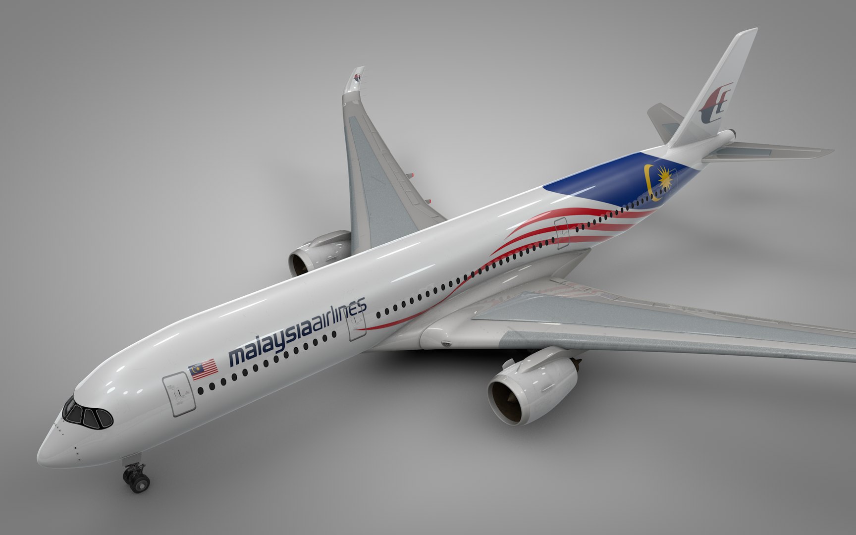 A350-900 malaysia airlines l1149 3D model - TurboSquid 1655336