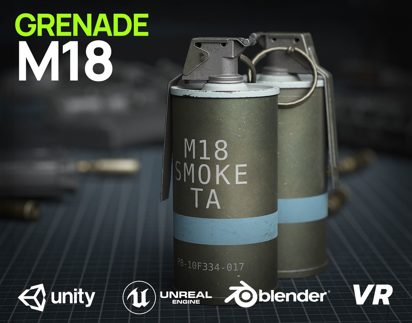 Game Ready M18 TA Flash Grenade VR AR Low-poly Model - TurboSquid 2071427