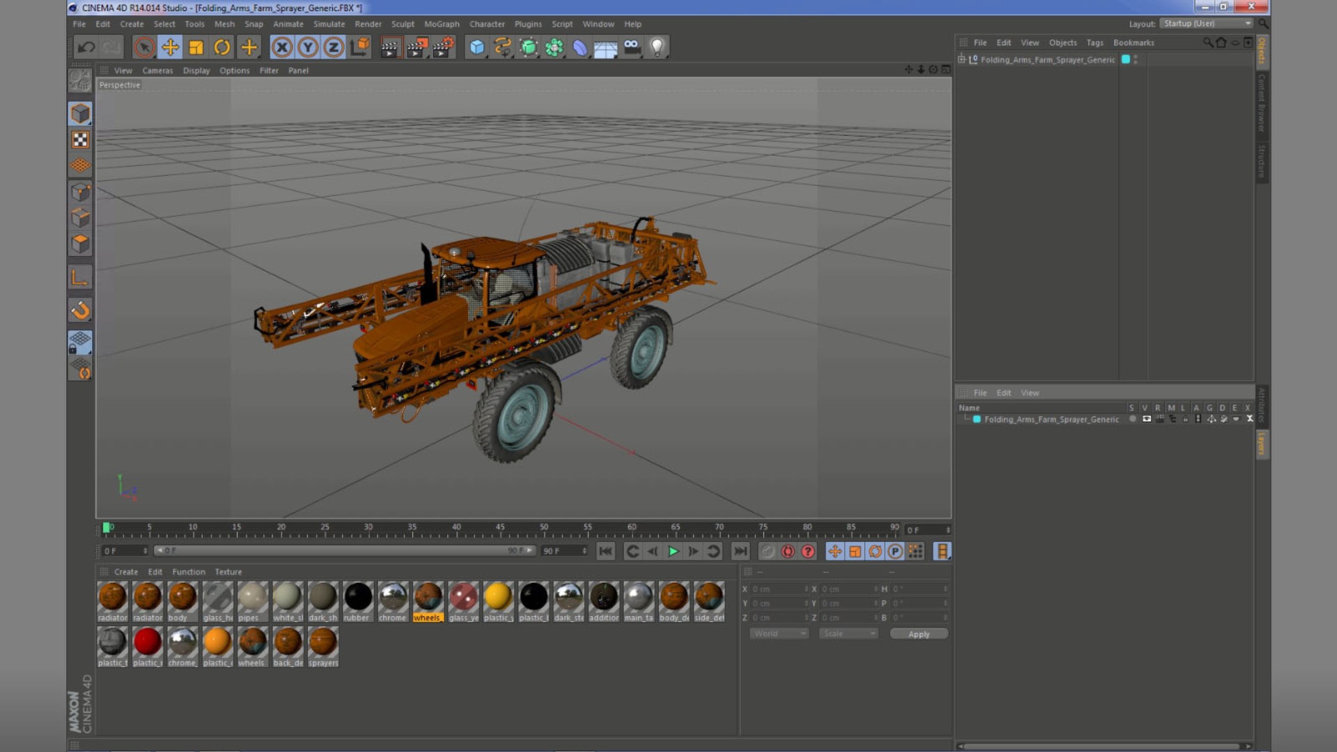Folding arms farm sprayer 3D model - TurboSquid 1492949