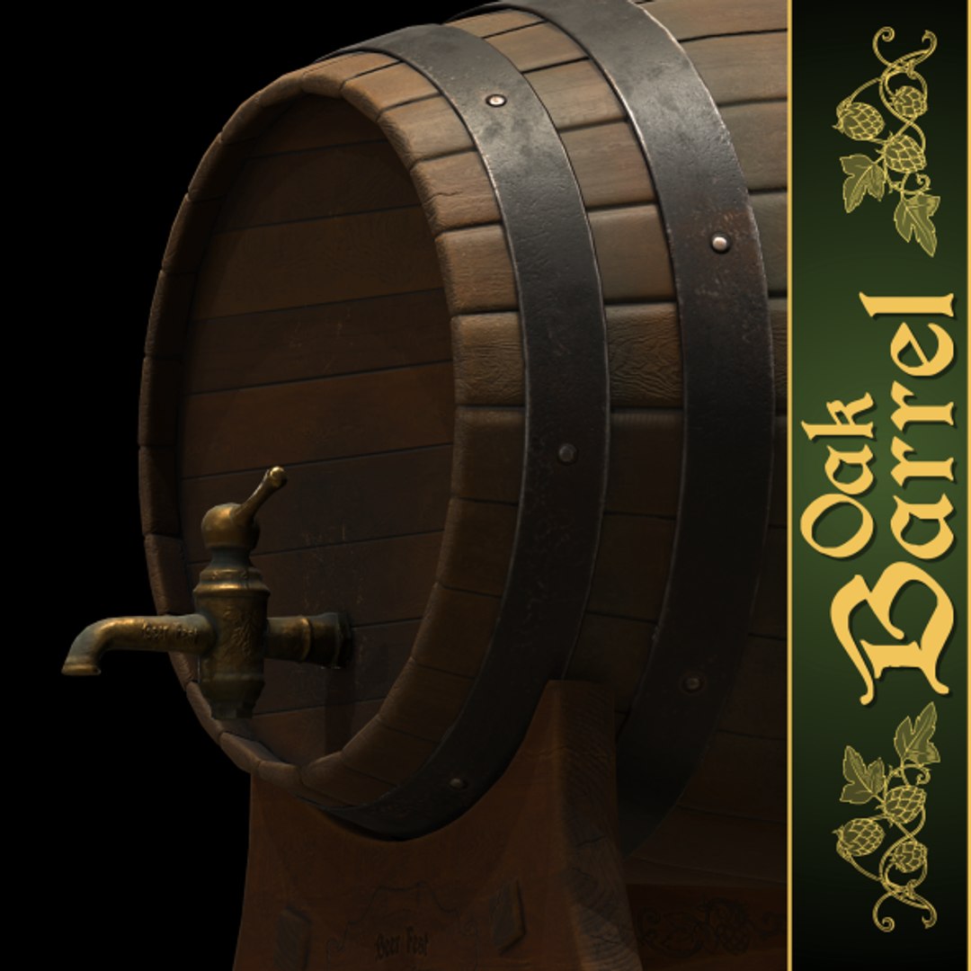 3d Model Oak Barrel