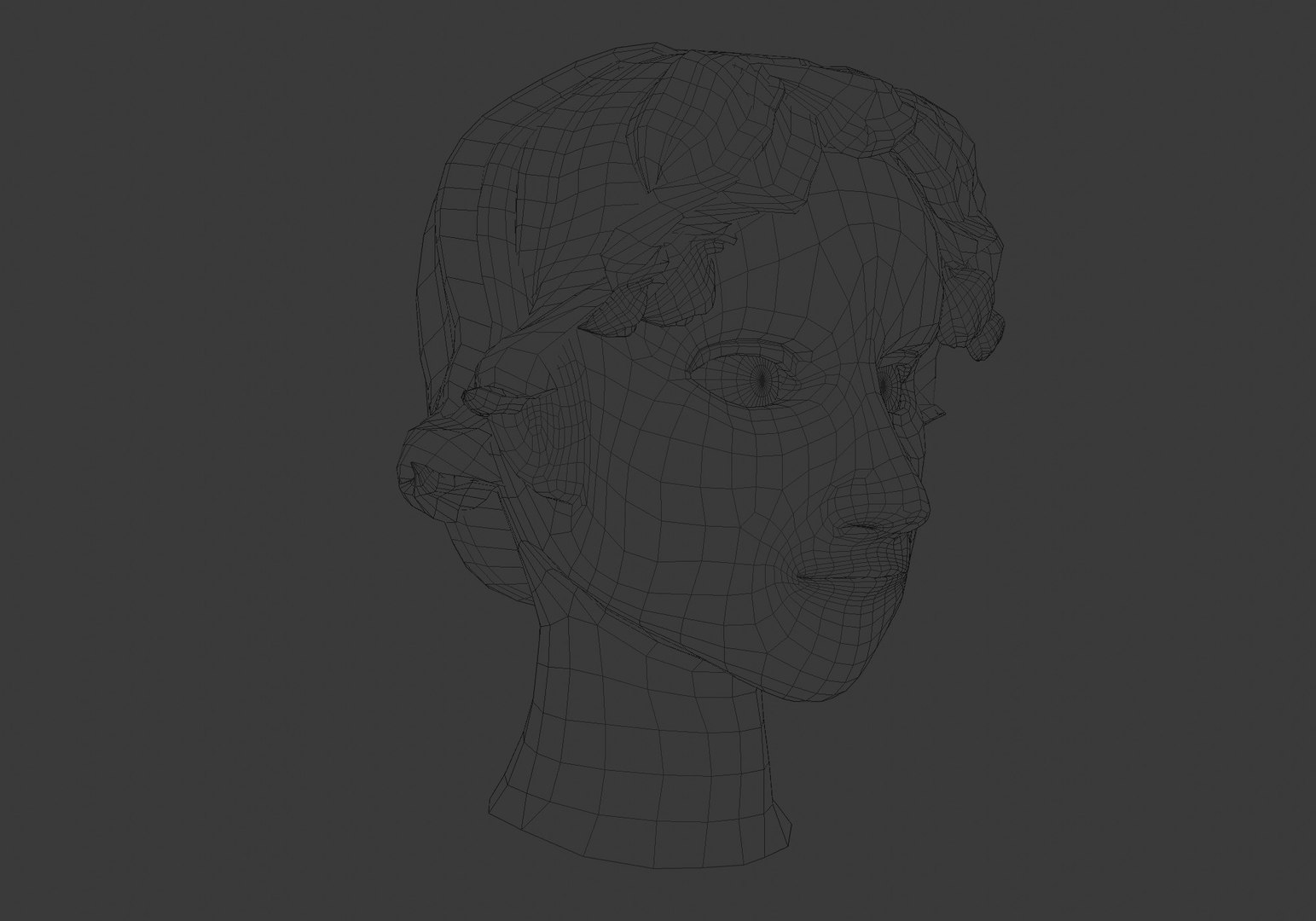 Cartoon Wavy Hairstyle Model - TurboSquid 1922805