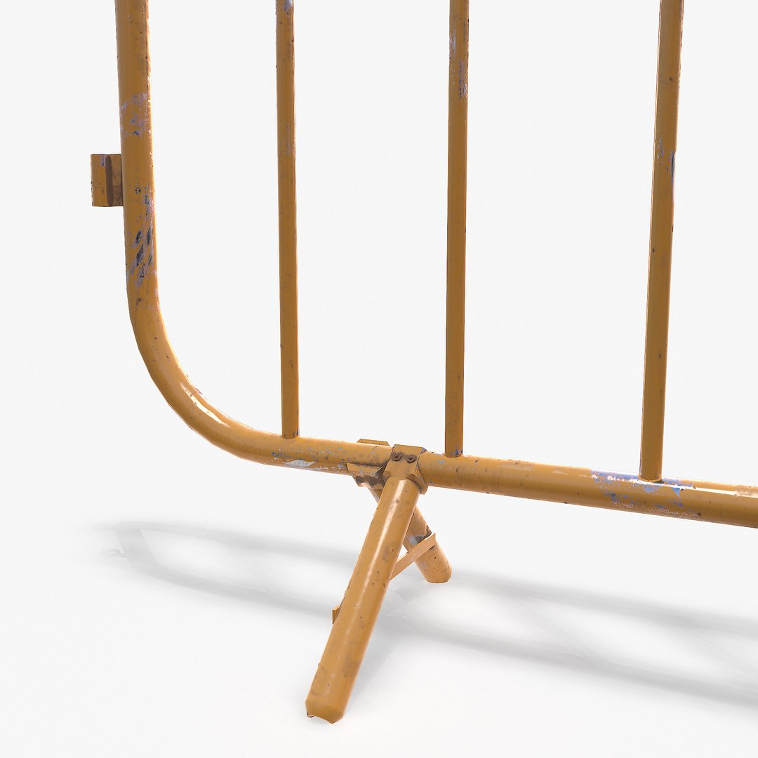 Yellow Crowd Control Barrier PBR 3D Model - TurboSquid 1843810