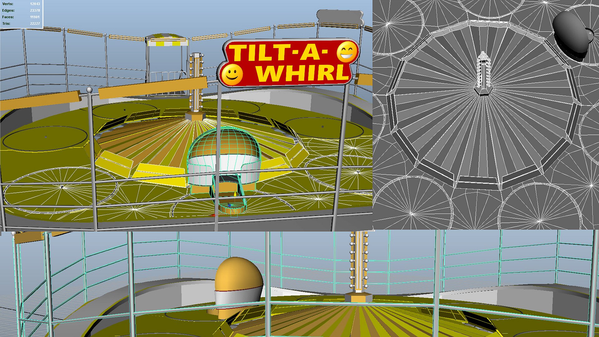 3D Classic Tilt-A-Whirl Carnival Ride Model - TurboSquid 1793652