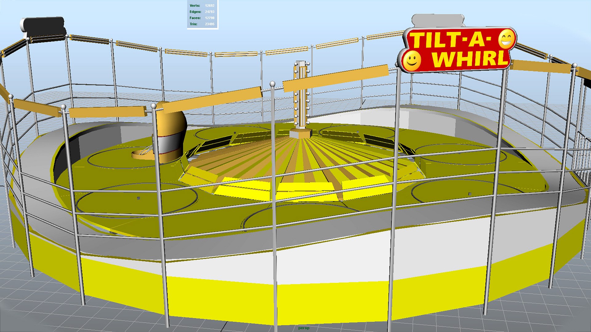 3D Classic Tilt-A-Whirl Carnival Ride Model - TurboSquid 1793652