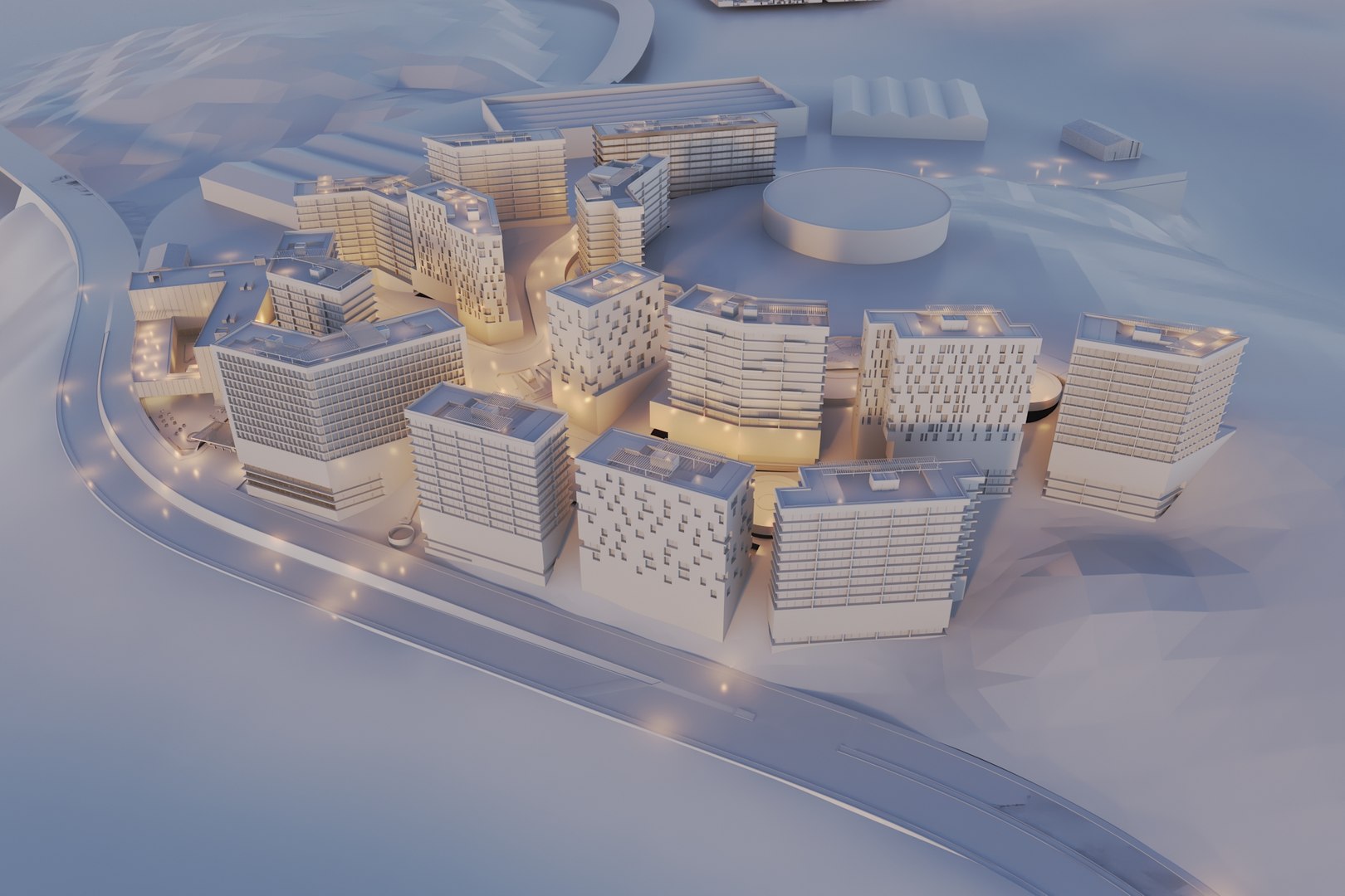 3D MIXED USED MASTERPLAN BUILDINGS - TurboSquid 1959652