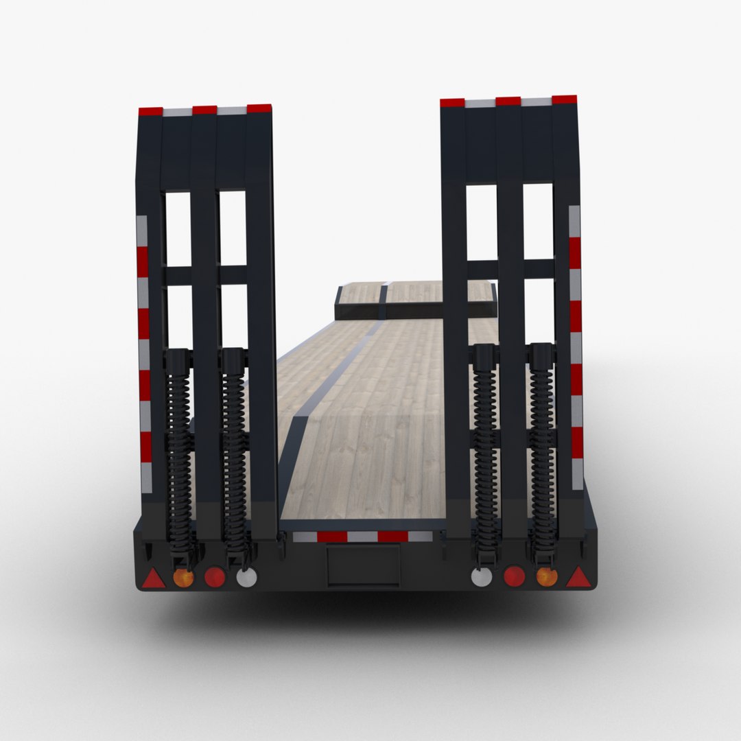 Lowboy Semi-trailer Trailer Ramps 3D - TurboSquid 1254213