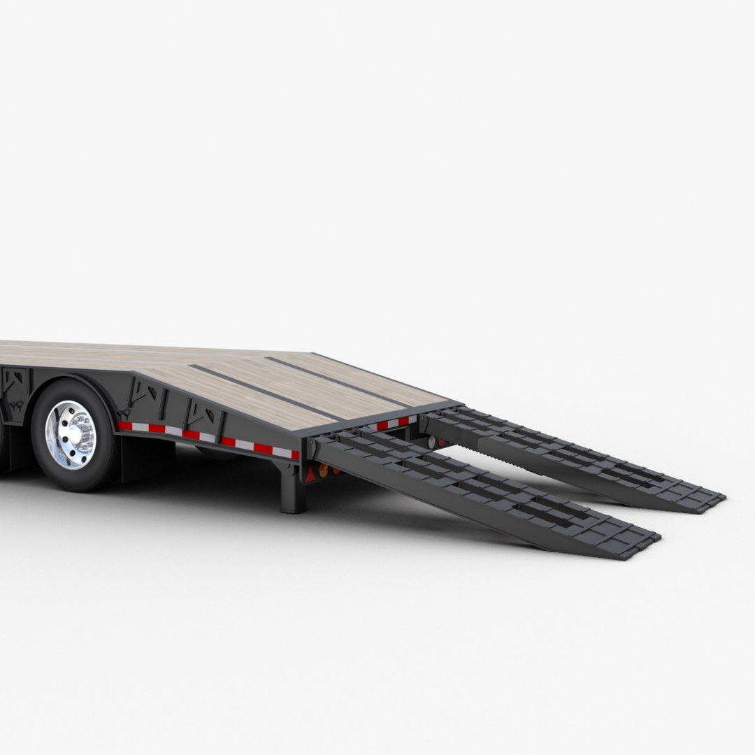 Lowboy Semi-trailer Trailer Ramps 3D - TurboSquid 1254213