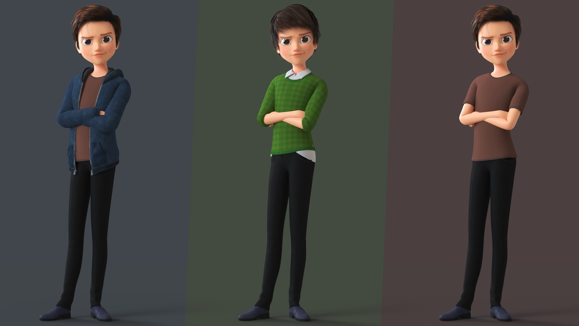 Cartoon Teen Boy - College Student 3D - TurboSquid 2002220