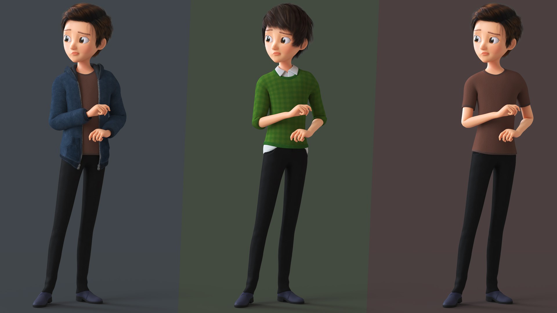Cartoon Teen Boy - College Student 3D - TurboSquid 2002220