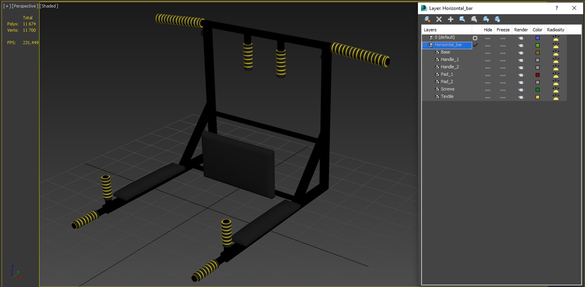 Horizontal Bar 3D - TurboSquid 1973960