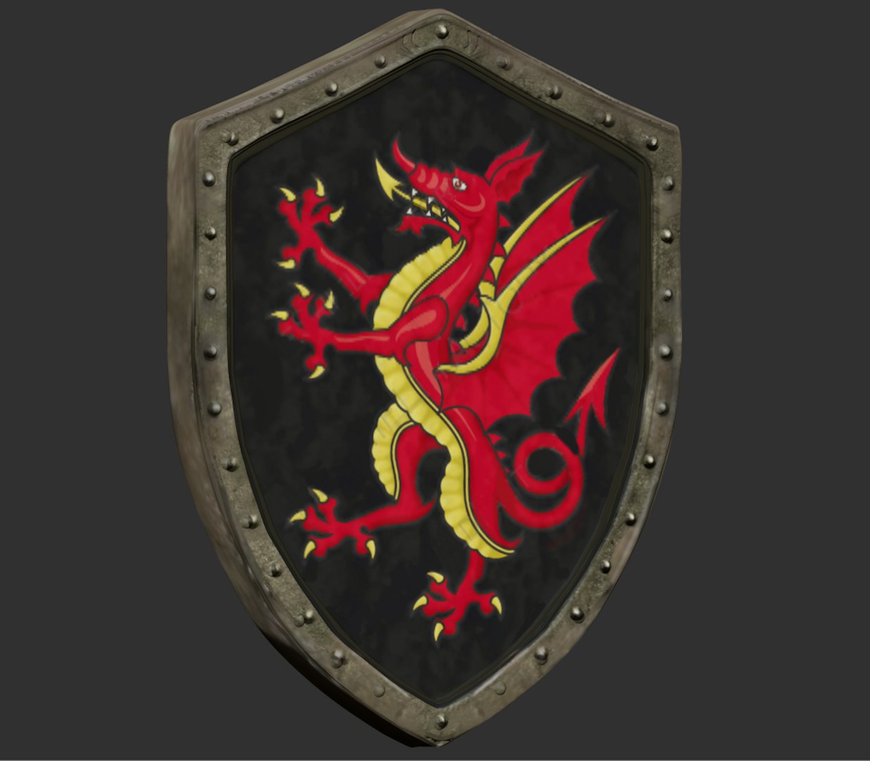 3D Dragon Shield Model - TurboSquid 1663497