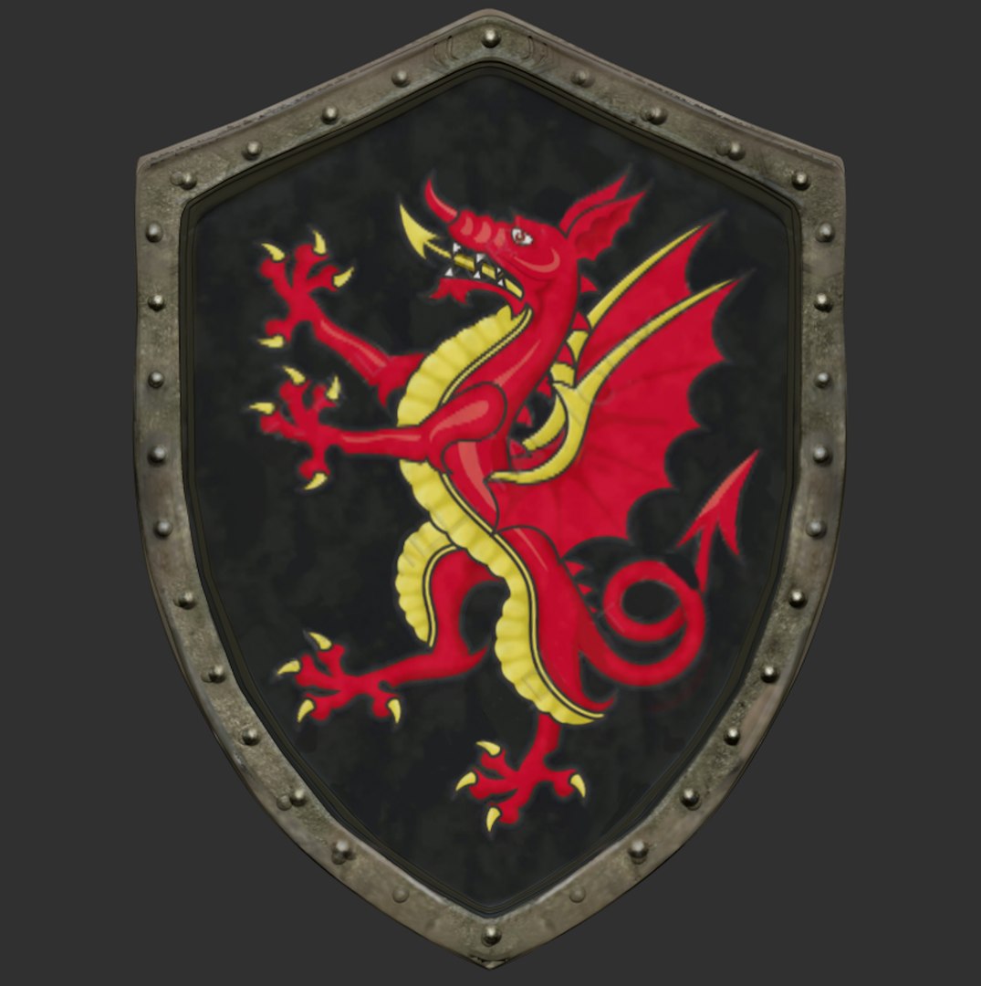 3D Dragon Shield Model - TurboSquid 1663497