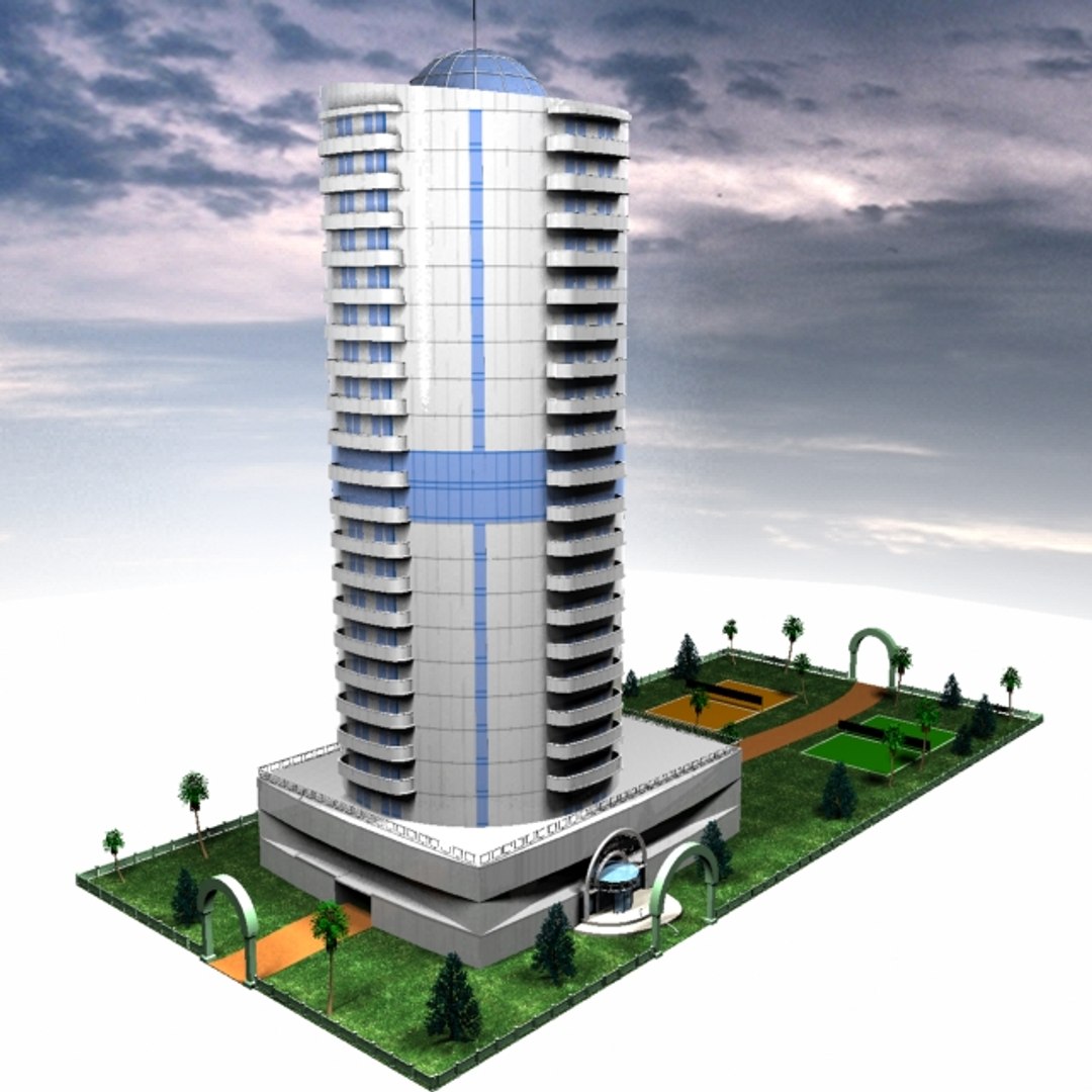 3d model architecture skyscraper office building