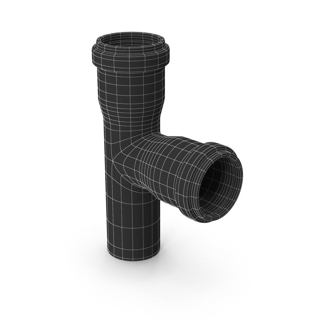 Grey PVC Tee Pipe 3D - TurboSquid 1926164