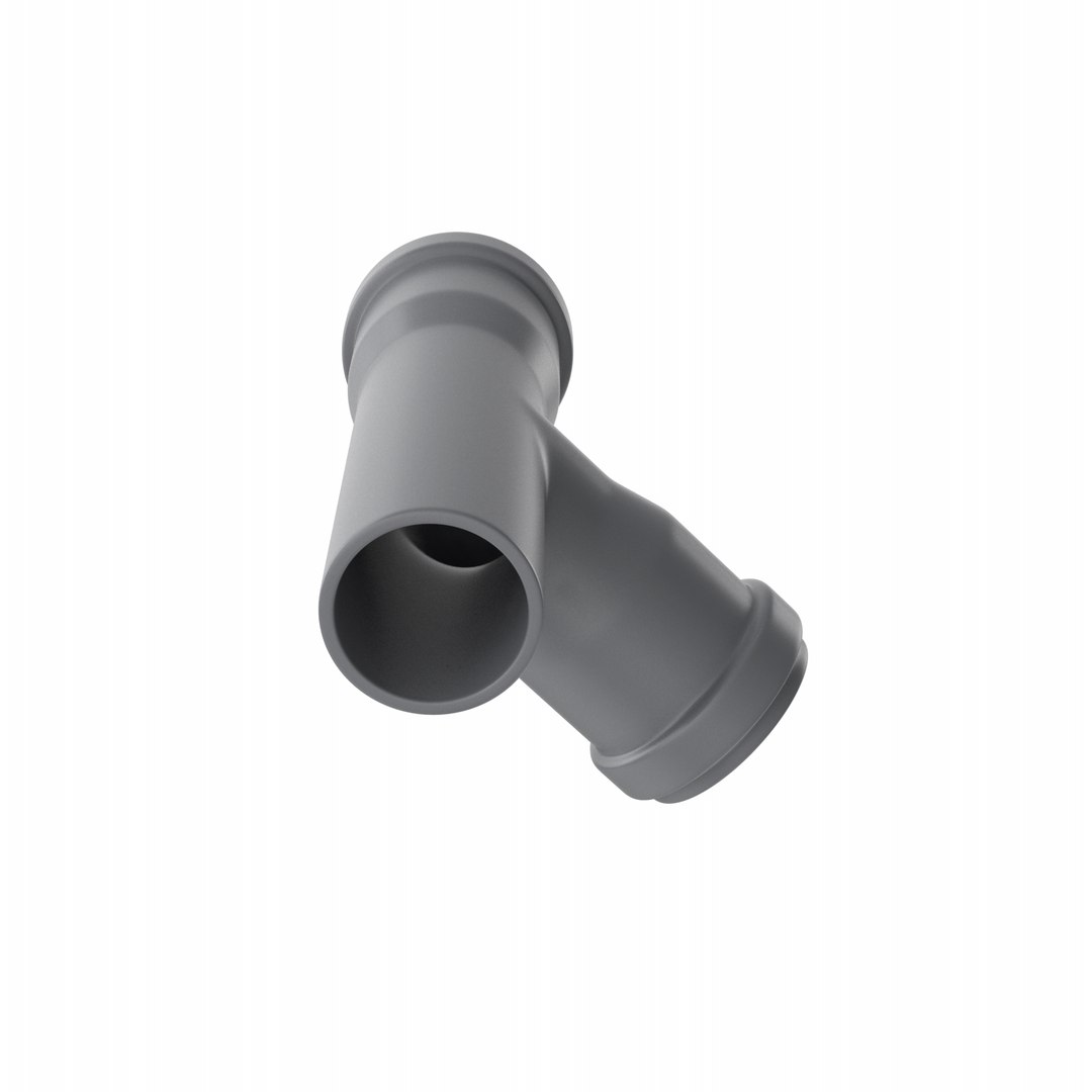 Grey PVC Tee Pipe 3D - TurboSquid 1926164