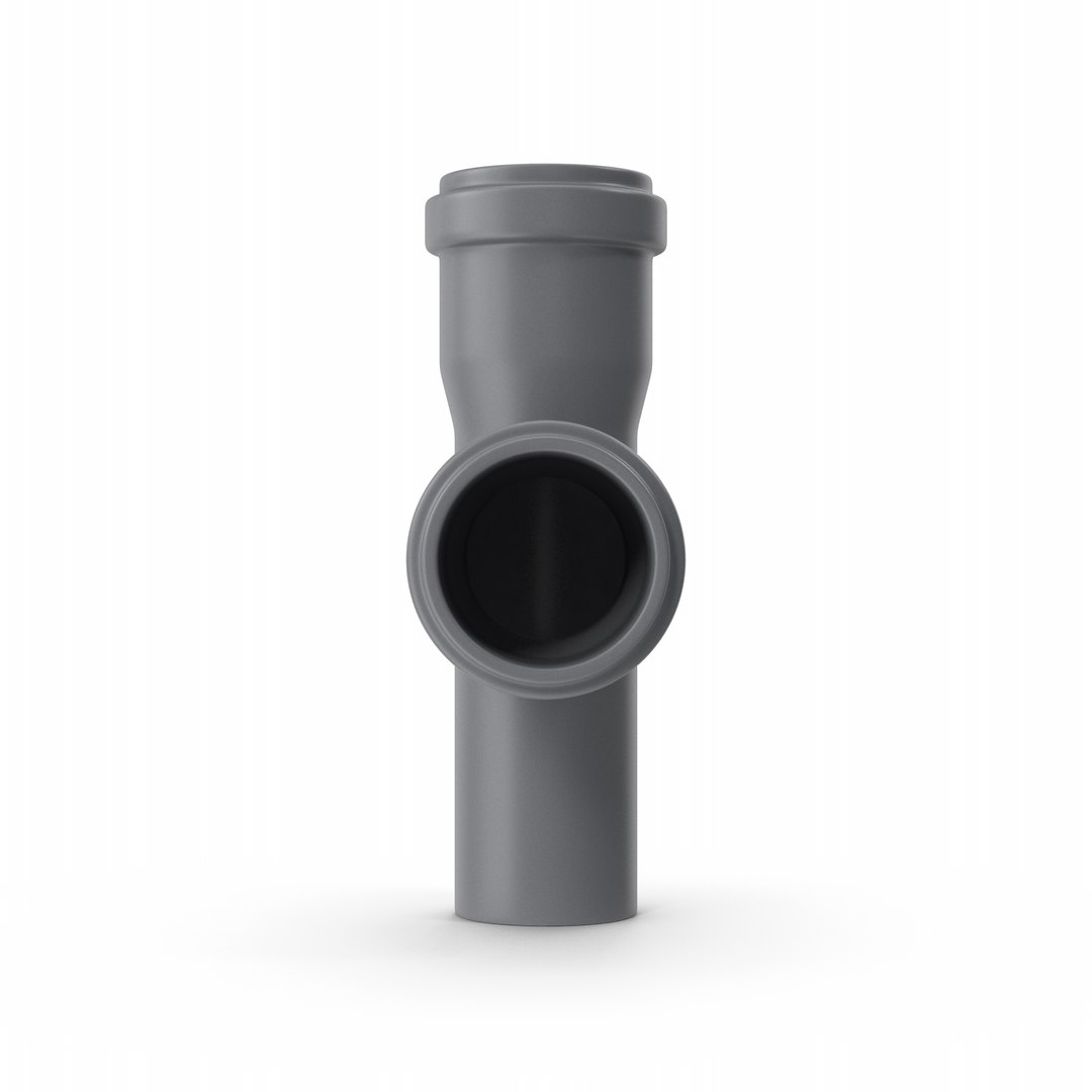 Grey PVC Tee Pipe 3D - TurboSquid 1926164