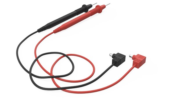 modelo 3d Cables de prueba para multímetro con conectores tipo banana ...