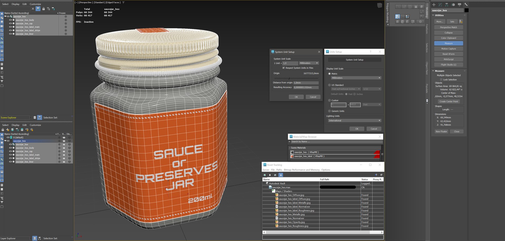 3D Sauce Jar Hex Model - TurboSquid 2257773