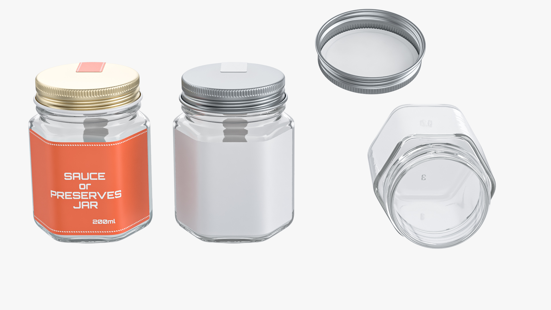 3D Sauce Jar Hex Model - TurboSquid 2257773