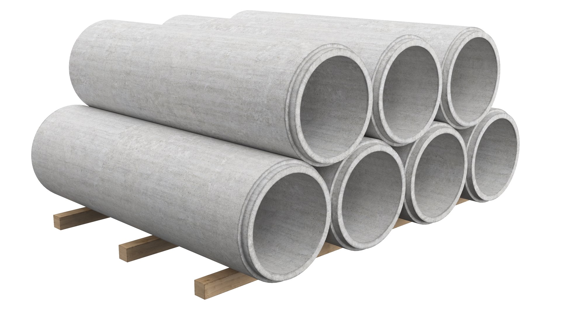 3D Concrete Pipe Stack - TurboSquid 2012955