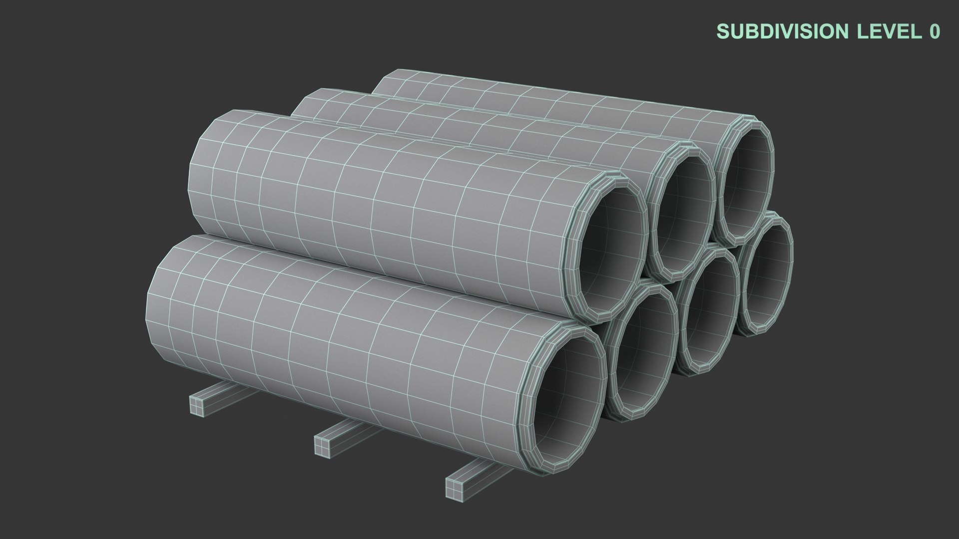 3D Concrete Pipe Stack - TurboSquid 2012955