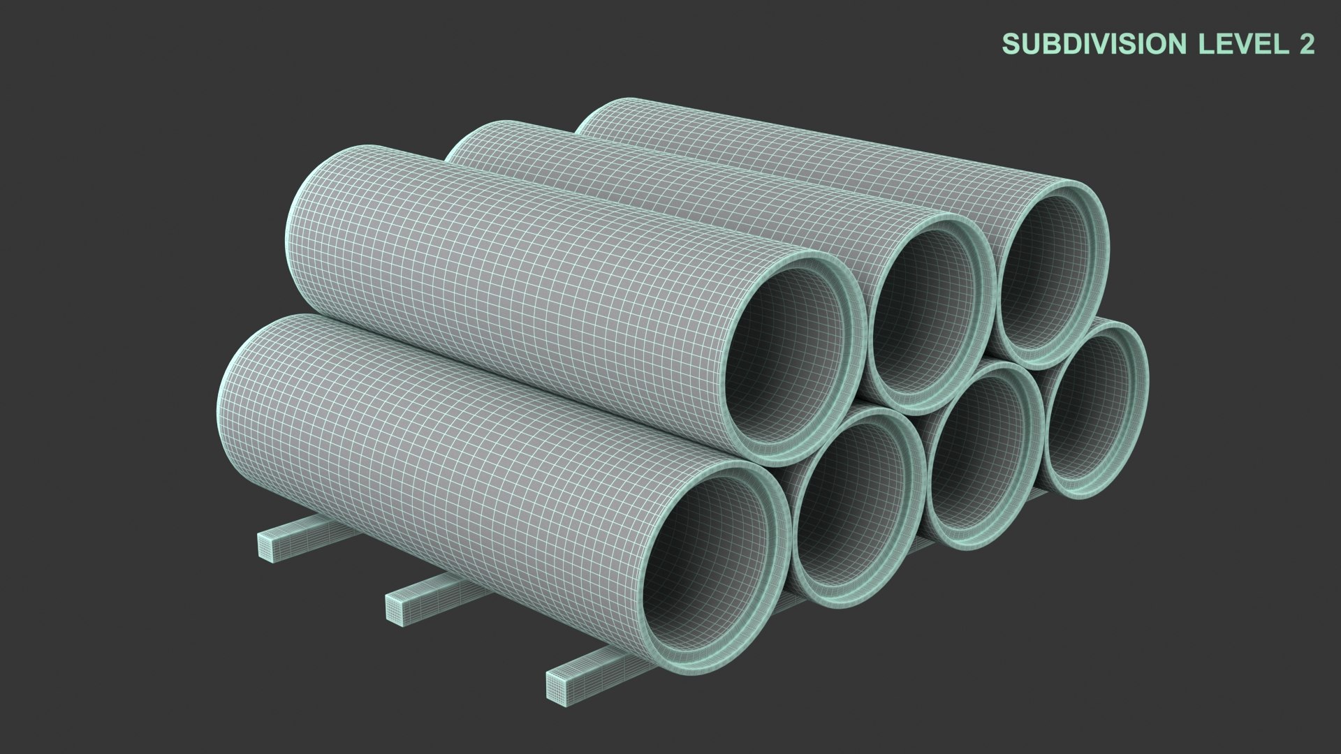 3D Concrete Pipe Stack - TurboSquid 2012955