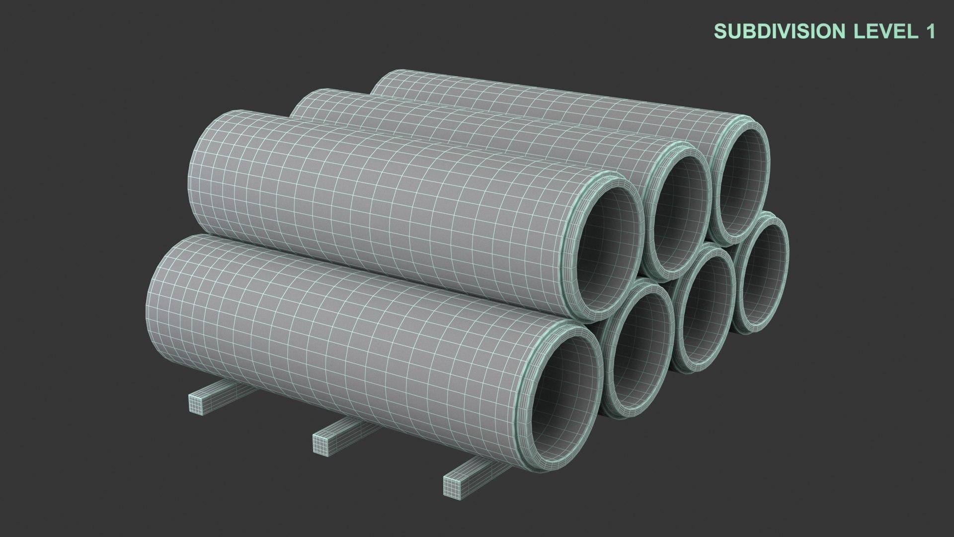 3D Concrete Pipe Stack - TurboSquid 2012955