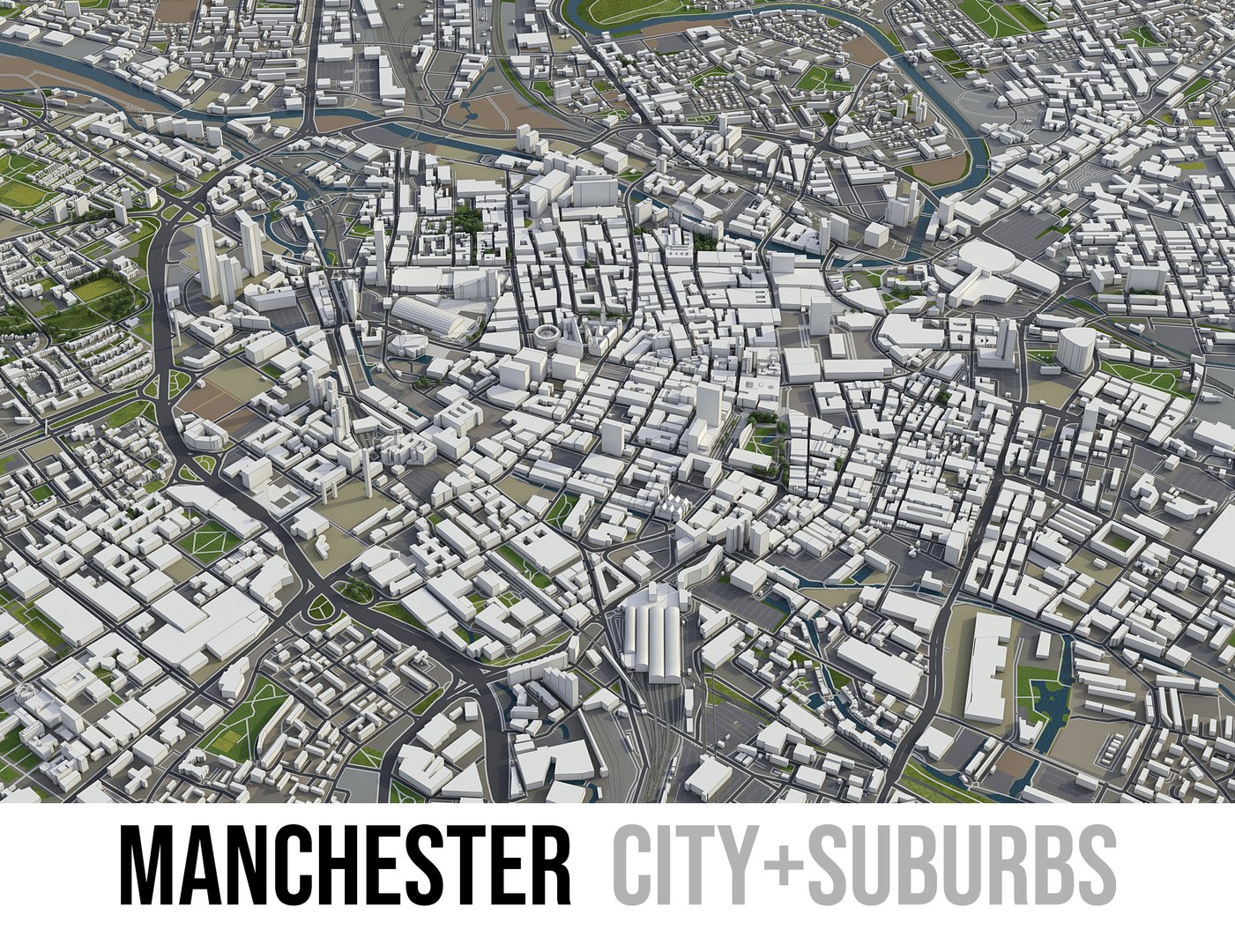 3D City Manchester Surrounding - - TurboSquid 1408882