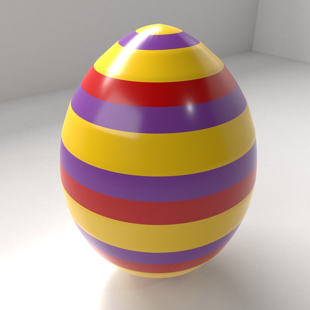 3D model striped easter egg - TurboSquid 1522547
