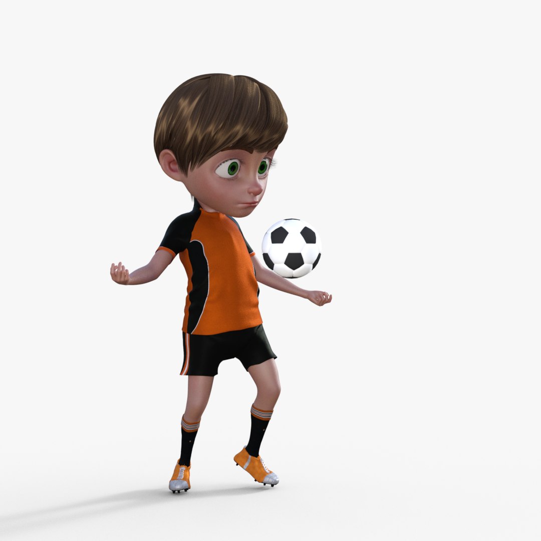 Cartoon Footballer Boy Rigged 3D Model - TurboSquid 1983716