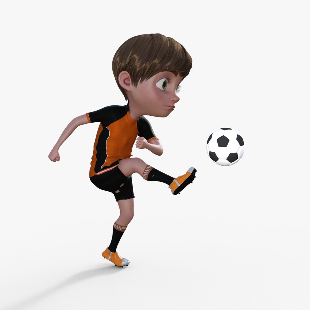 Cartoon Footballer Boy Rigged 3D Model - TurboSquid 1983716