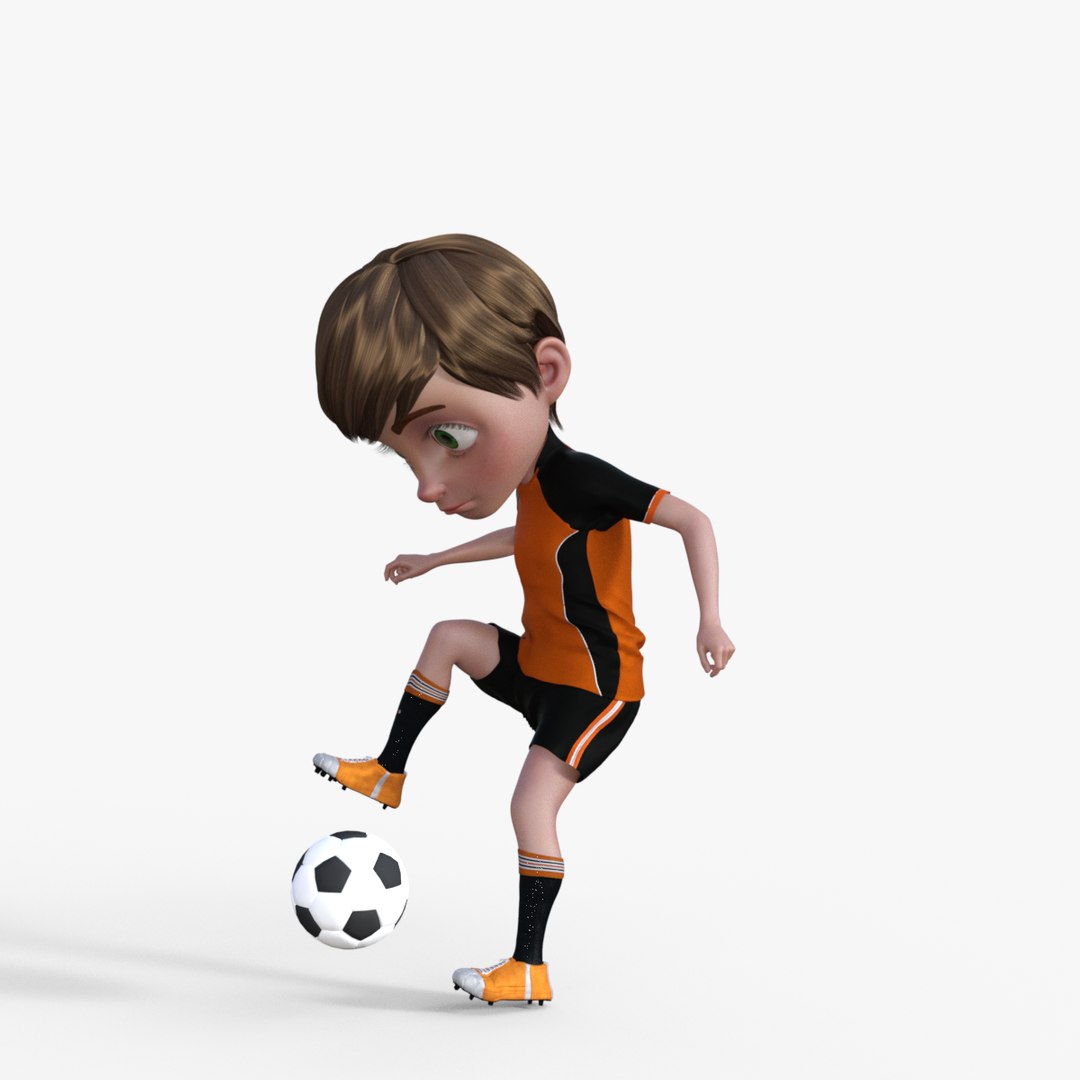 Cartoon Footballer Boy Rigged 3D Model - TurboSquid 1983716