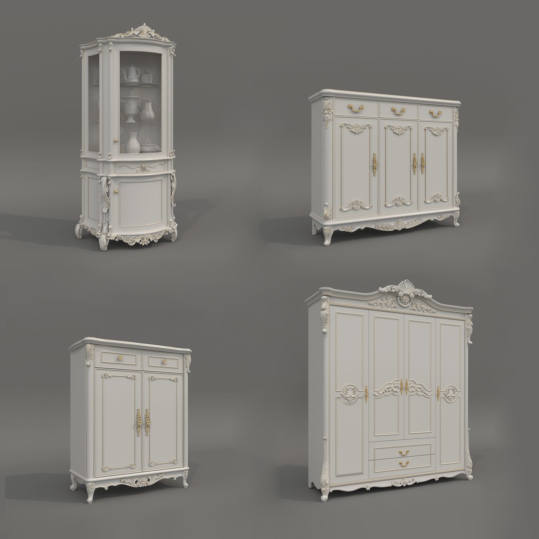 3D Model European Classic Style Cabinet Collection 5 - TurboSquid 2277556