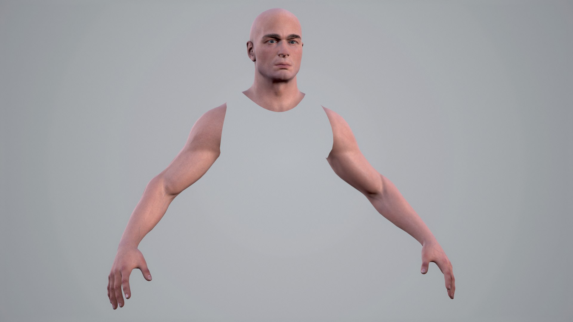 3D Realistic Male Head And Two Arms Model - TurboSquid 1895240