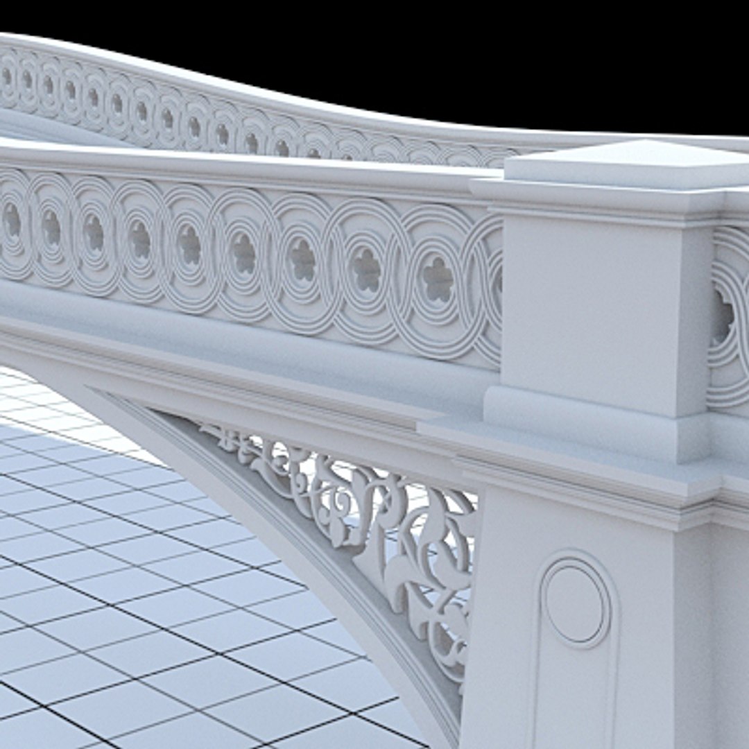 Central Park Bow-bridge 3d Model