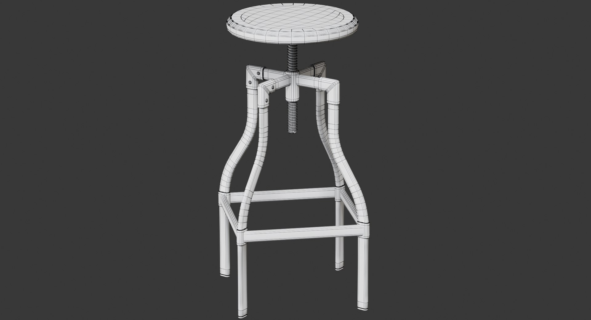3D Realistic Backless Bar Stool - TurboSquid 1533201