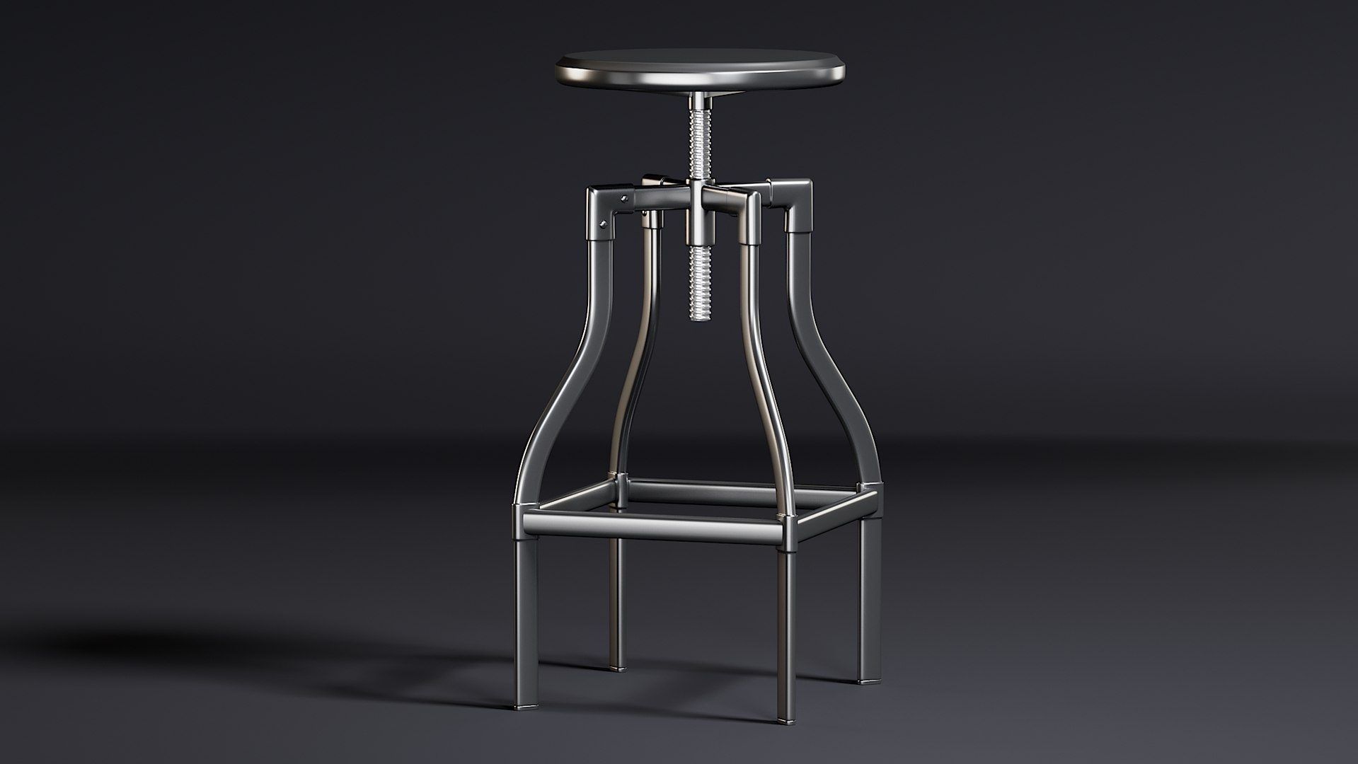 3D Realistic Backless Bar Stool - TurboSquid 1533201